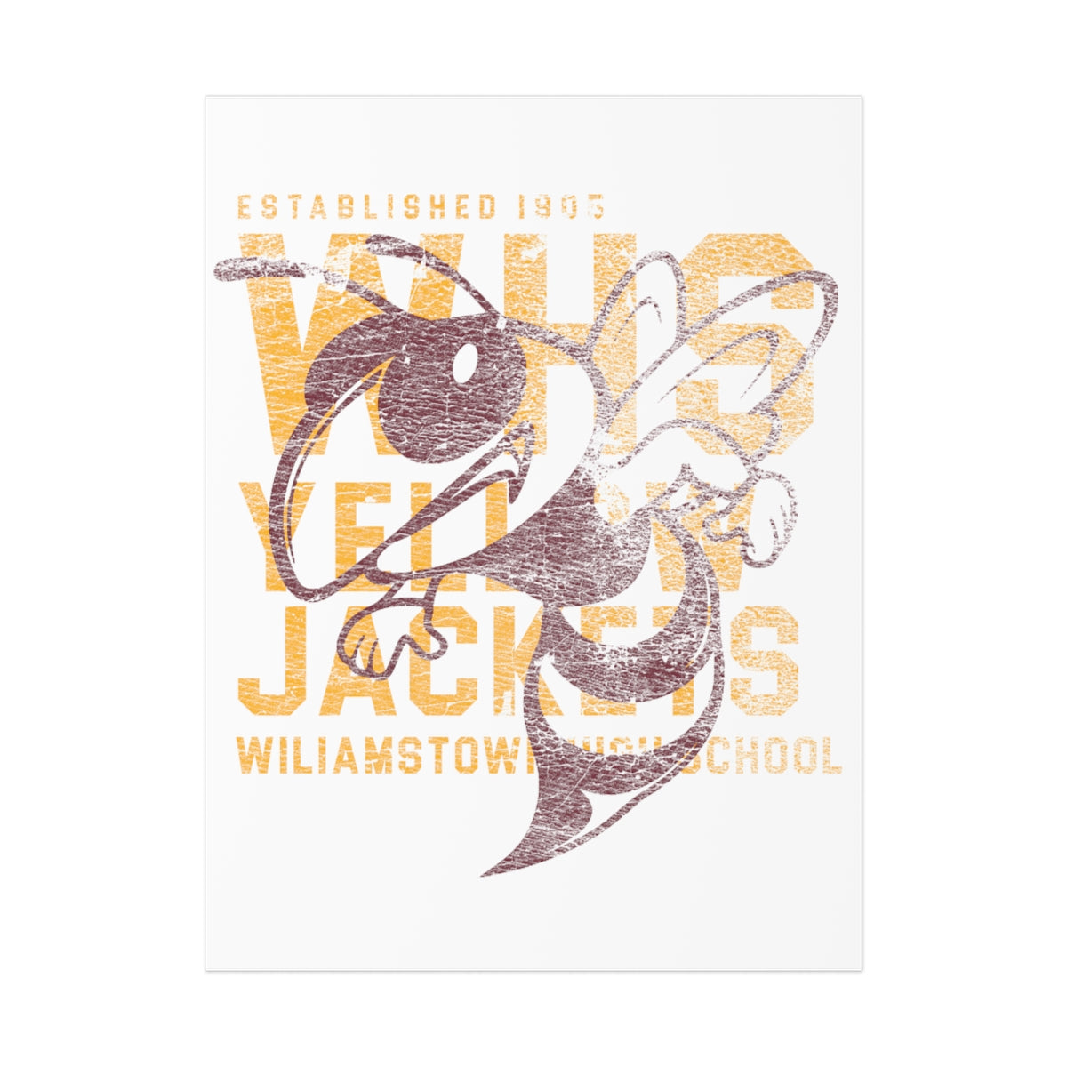 WHS MASCOT-OVERPRINT-Distressed-18x24-Uncoated Posters – BORN and BRED gear